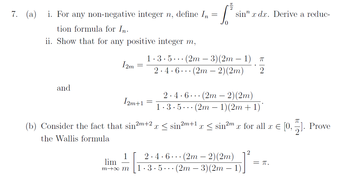 Solved 7. (a) i. For any non-negative integer n, define | Chegg.com