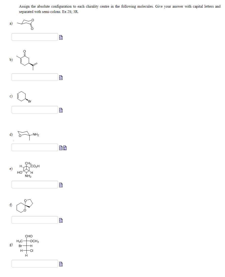 Solved Assign the absolute configuration to each chirality | Chegg.com