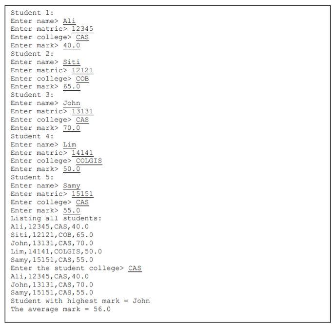 Solved Using the user-defined class named Student, write a | Chegg.com