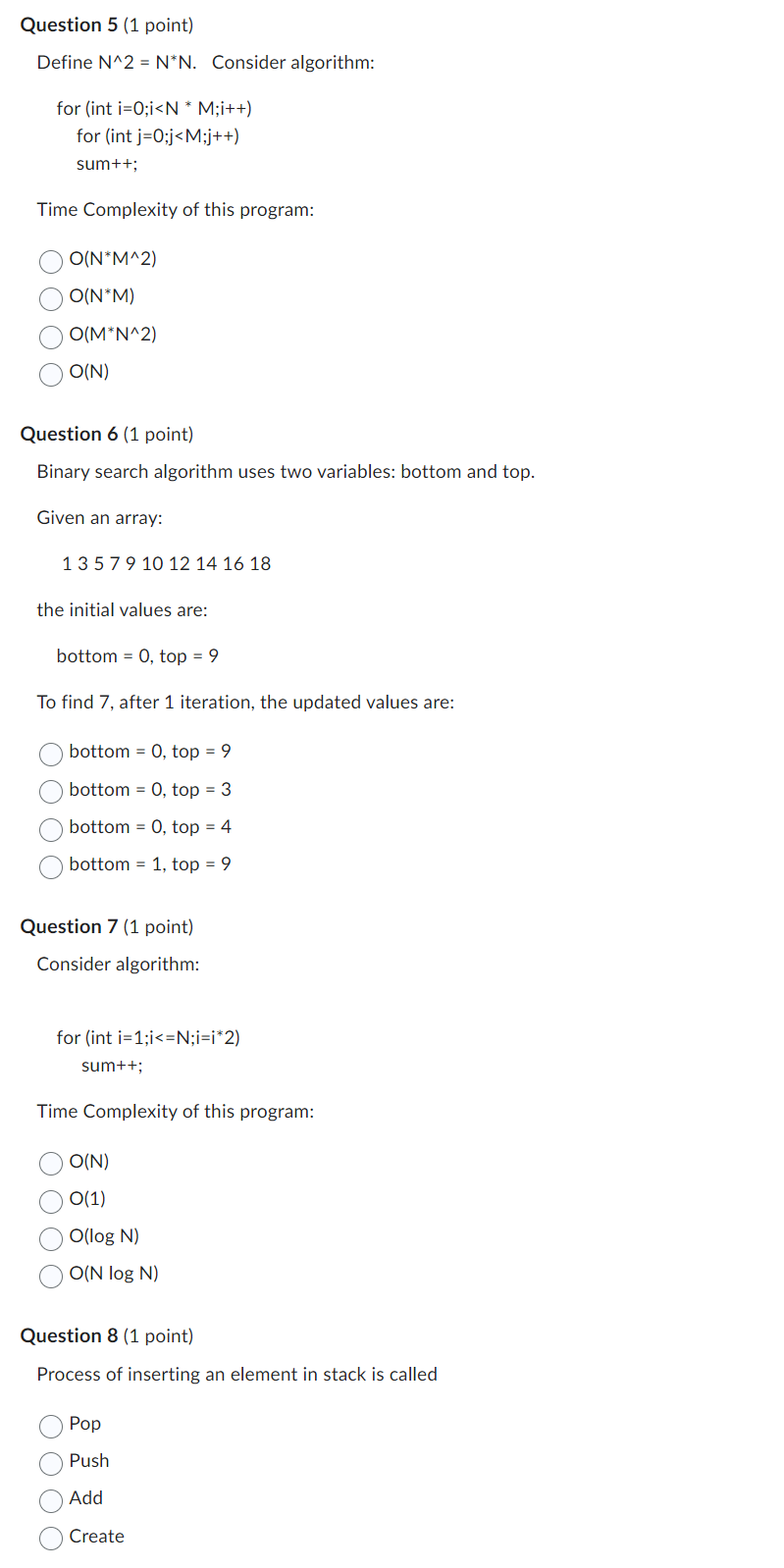 Solved Question 5 (1 point) Define N∧2=N∗ N. Consider | Chegg.com
