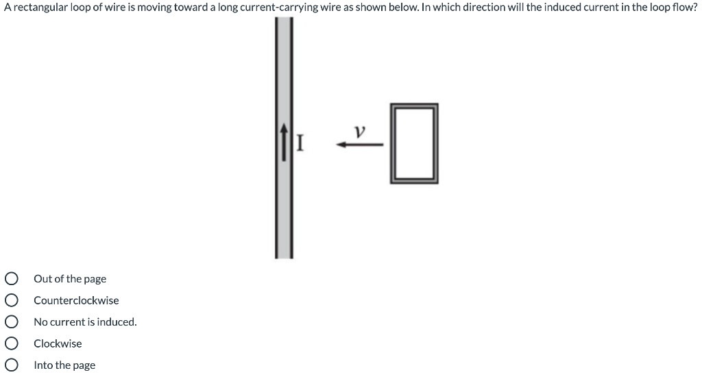 Solved A rectangular loop of wire is moving toward a long | Chegg.com
