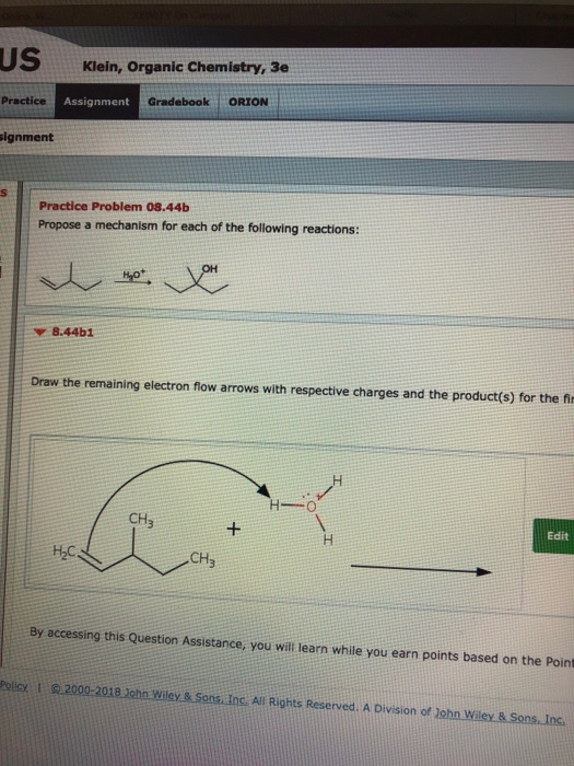Solved US Kein, Organic Chemistry, 3e Practice Assignment | Chegg.com
