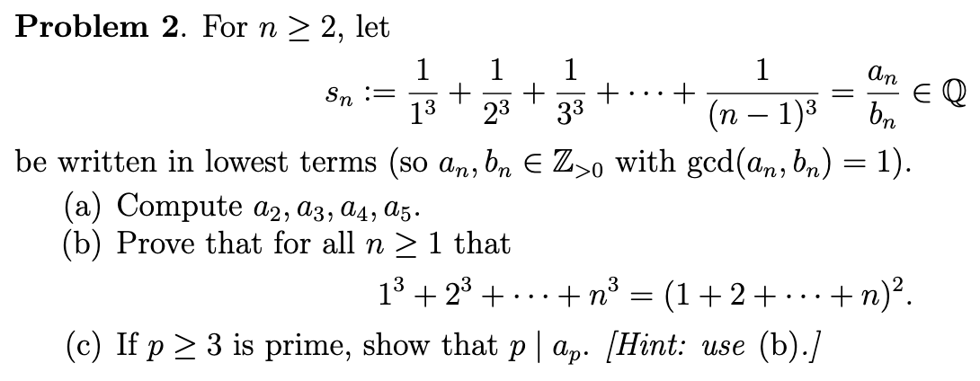 Solved Problem 2. For n≥2, let | Chegg.com