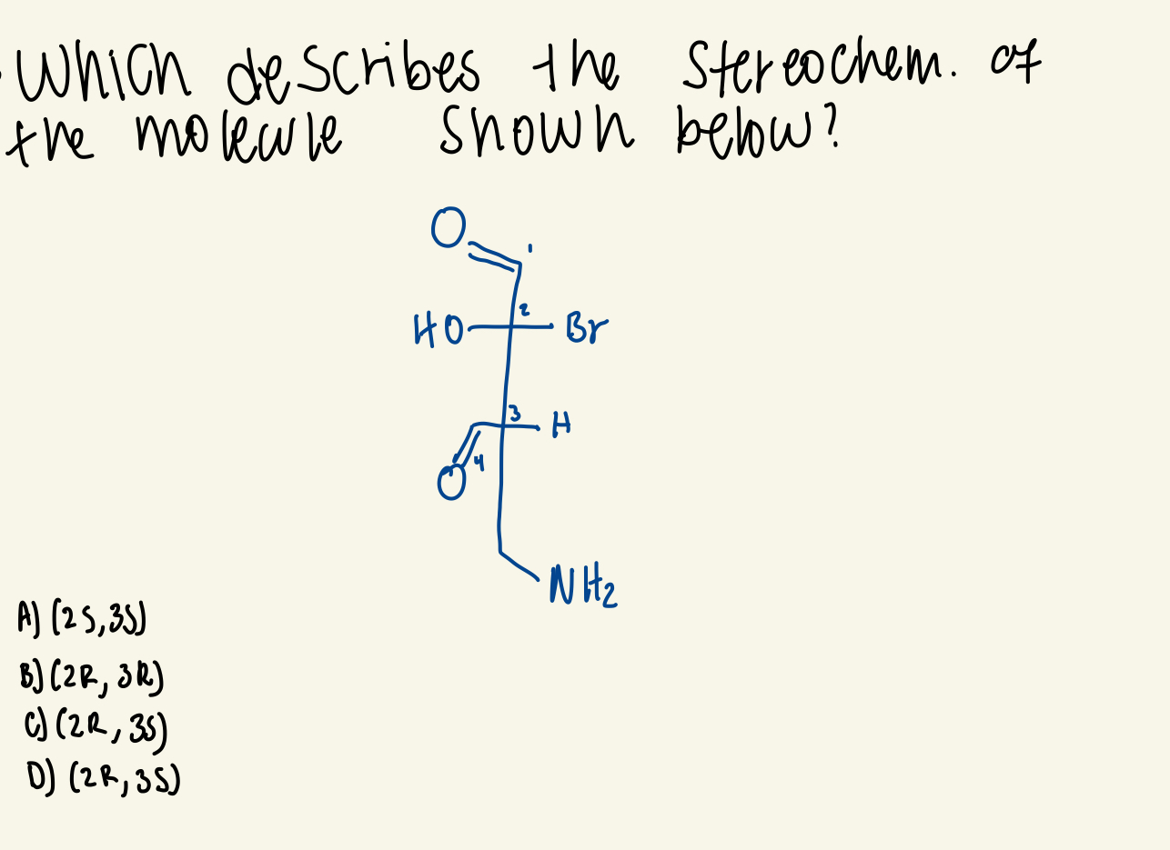 Solved -Which describes the stereochem. of the molecule | Chegg.com