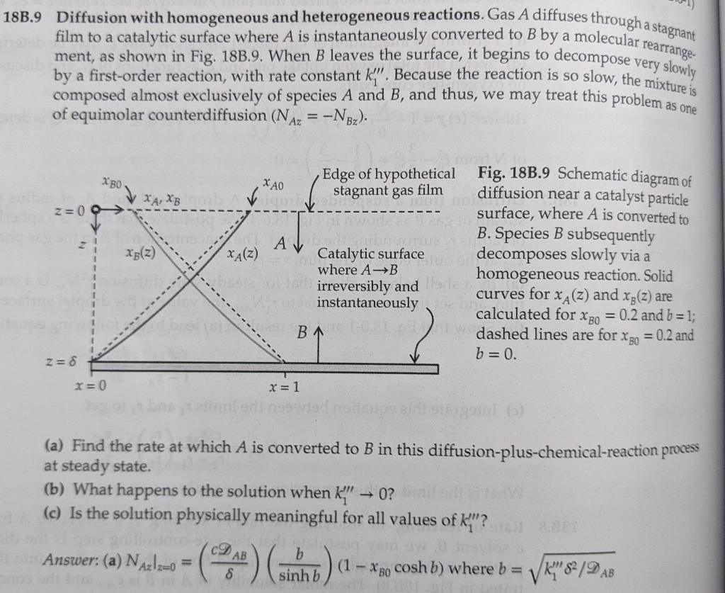 Solved 18B.9 Diffusion with homogeneous and heterogeneous | Chegg.com