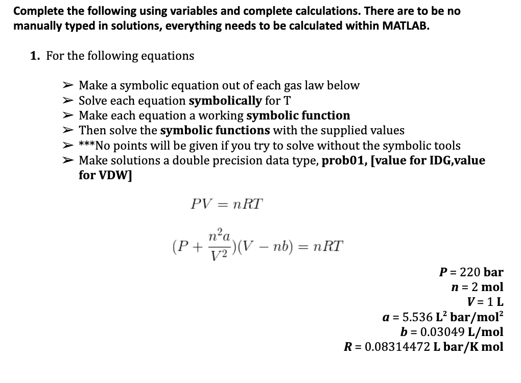 Solved Complete the following using variables and complete | Chegg.com