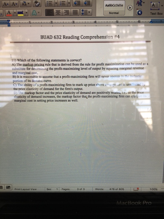 Solved AaBbCcDdEe Normal Text Box 1) The suggestion that a | Chegg.com