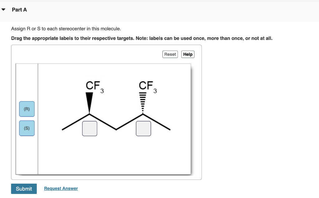 Solved Part A Assign R or S to each stereocenter in this | Chegg.com