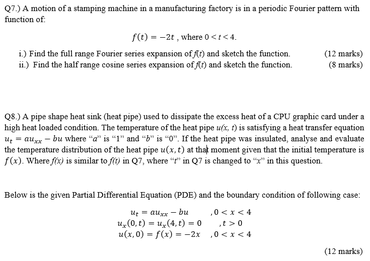 Solved Q7.) A motion of a stamping machine in a | Chegg.com