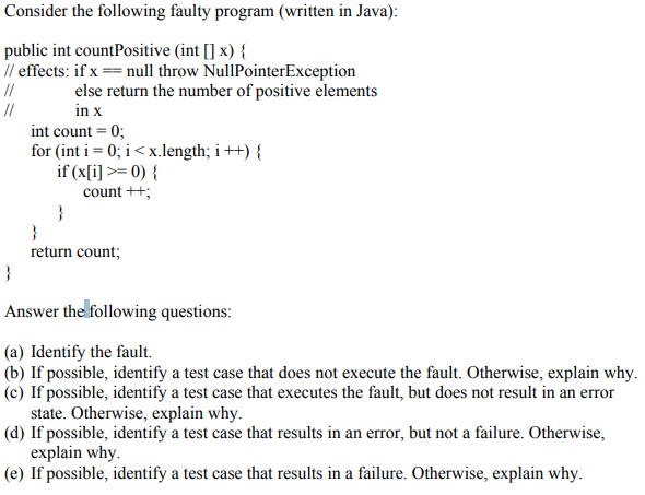 Solved Consider the following faulty program (written in | Chegg.com