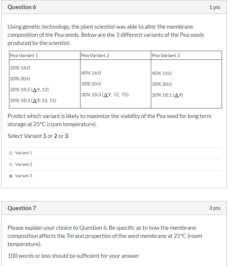 Solved Question 6 1 pts Using genetic technology, the plant | Chegg.com