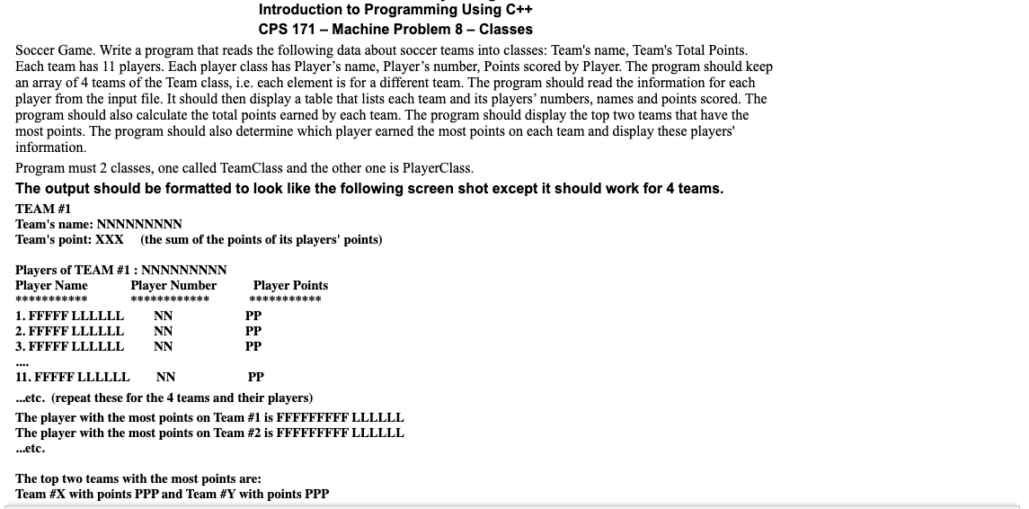 Solved Introduction to Programming Using C++ CPS 171 - | Chegg.com
