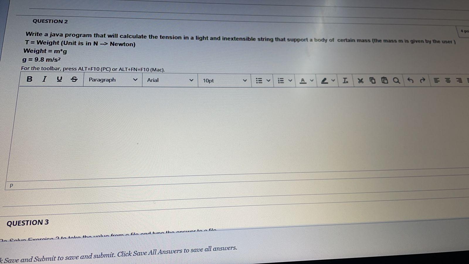 Solved QUESTION 2 Apo Write a java program that will | Chegg.com