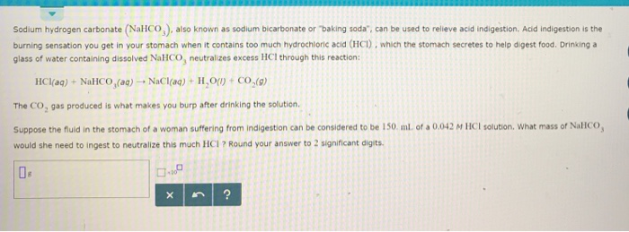 Solved Sodium hydrogen carbonate (NaHCO,), also known as | Chegg.com