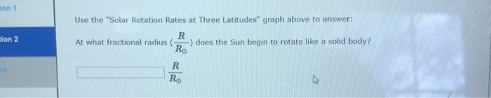 Solved ion 1 Use the "Solar Rotation Rates at Three | Chegg.com