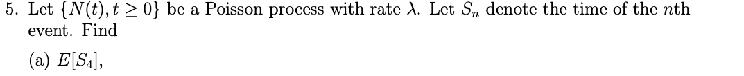 Solved Let {N(t),t≥0} be a Poisson process with rate λ. Let | Chegg.com