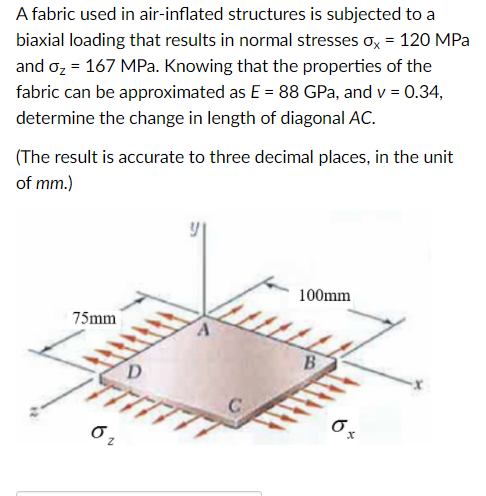 Solved A fabric used in air-inflated structures is subjected | Chegg.com