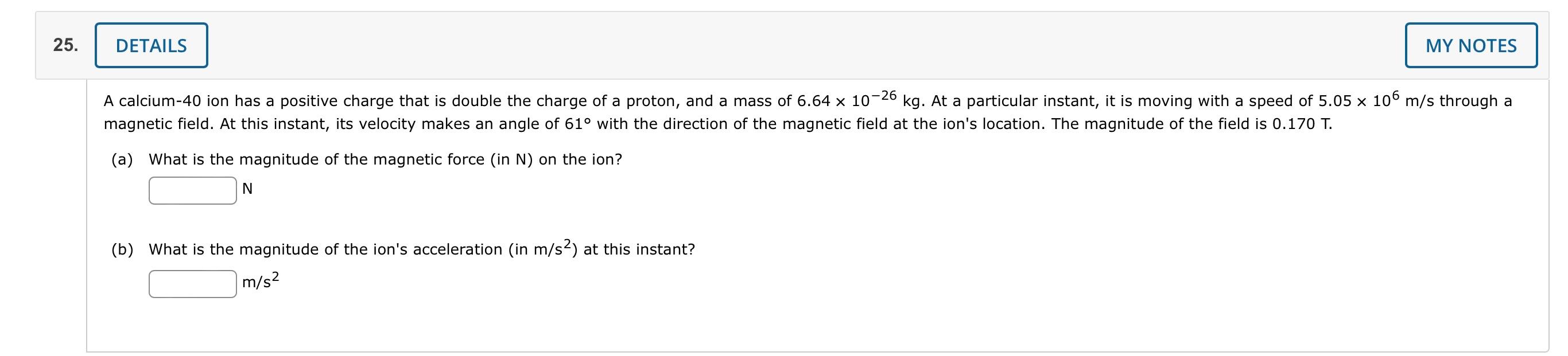 Solved A calcium-40 ion has a positive charge that is double | Chegg.com