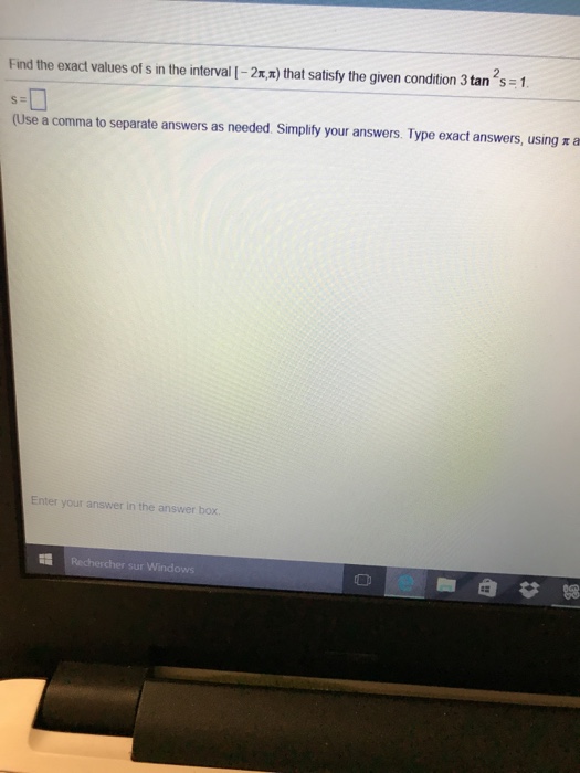 Solved Find the exact values of s in the interval [-2π,t) | Chegg.com