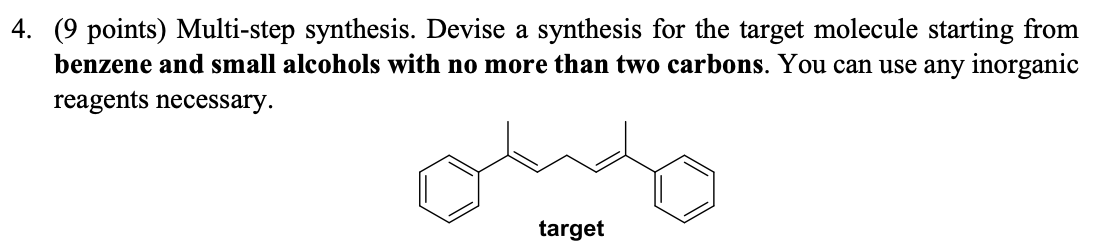 Solved 4. (9 points) Multi-step synthesis. Devise a | Chegg.com
