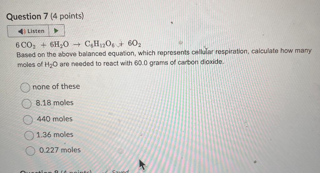 Solved 6CO2+6H2O→C6H12O6+6O2 Based on the above balanced | Chegg.com