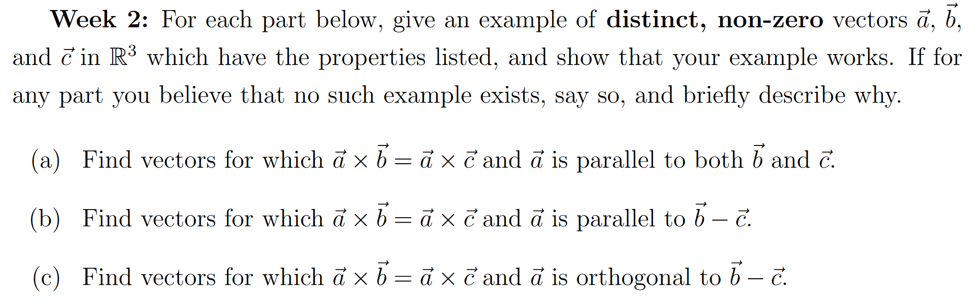 Solved Week 2: For each part below, give an example of | Chegg.com