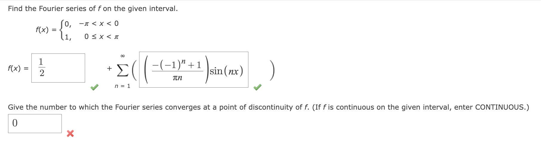 Solved Find the Fourier series of f on the given interval. | Chegg.com