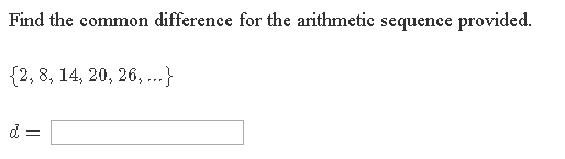 Solved Find the common difference for the arithmetic | Chegg.com