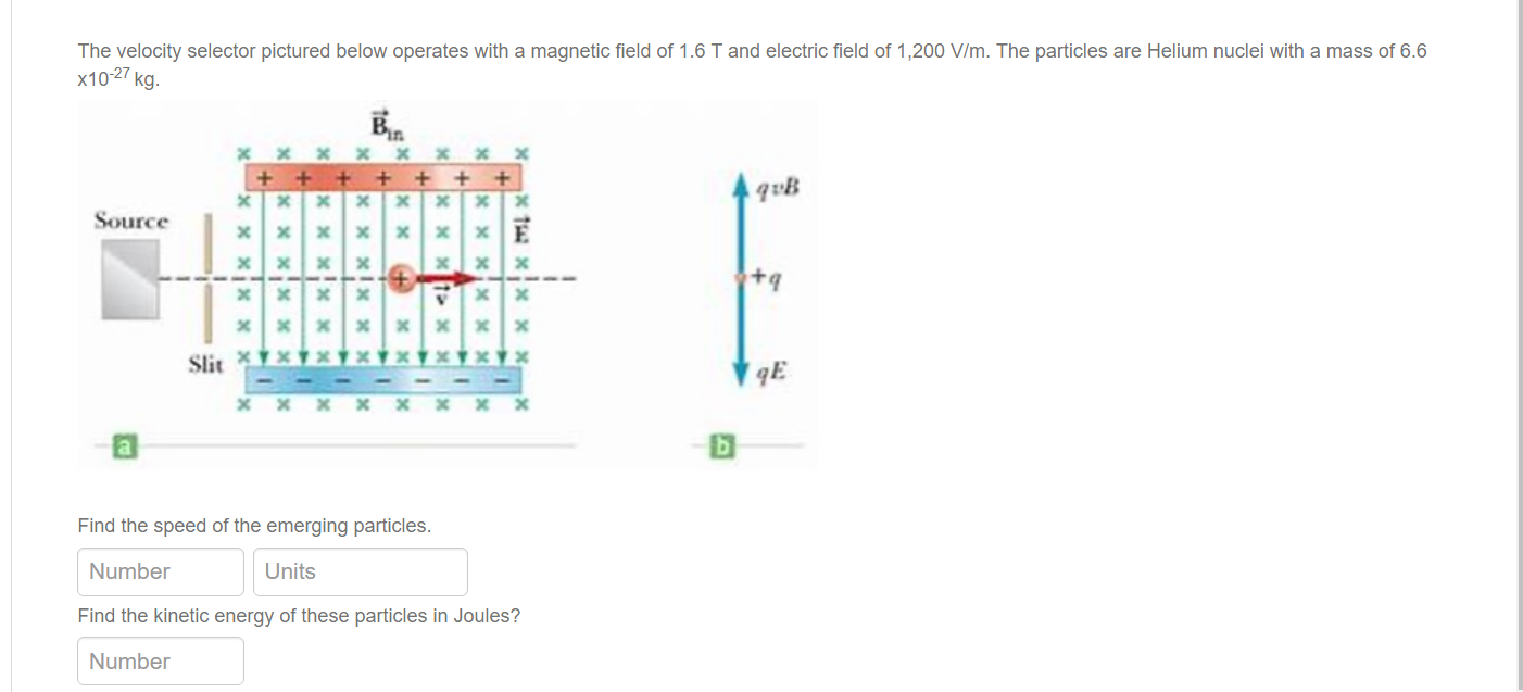 Solved The velocity selector pictured below operates with a | Chegg.com