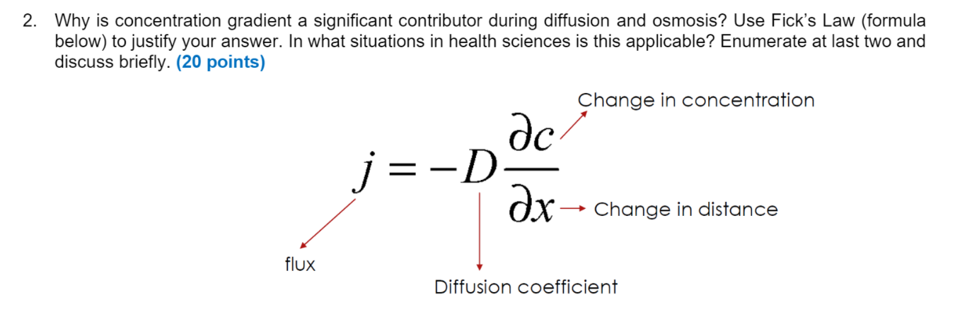 Solved 2. Why is concentration gradient a significant | Chegg.com