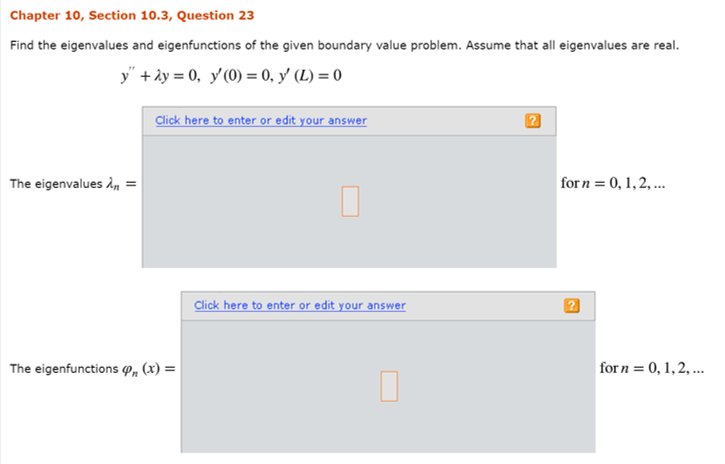 Solved Find the eigenvalues and eigenfunctions of the given | Chegg.com