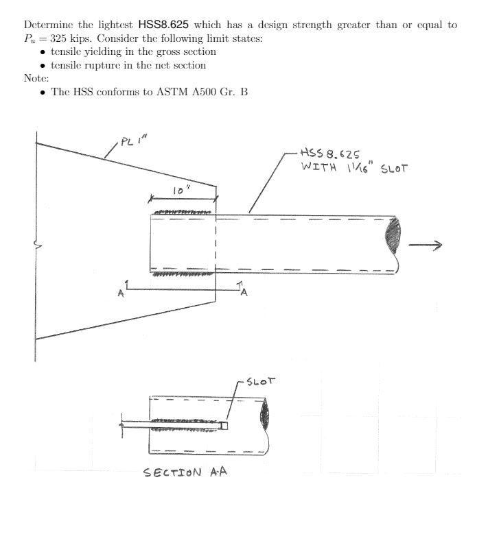 Solved Determine the lightest HSS8.625 which has a design | Chegg.com