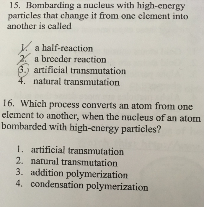 Solved Bombarding a nucleus with high-energy particles that | Chegg.com