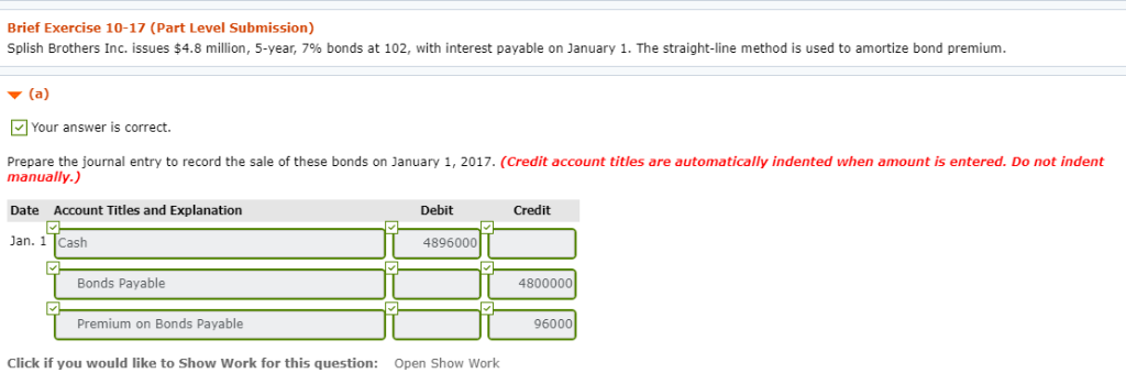 Solved Brief Exercise 10-17 (Part Level Submission) Splish | Chegg.com