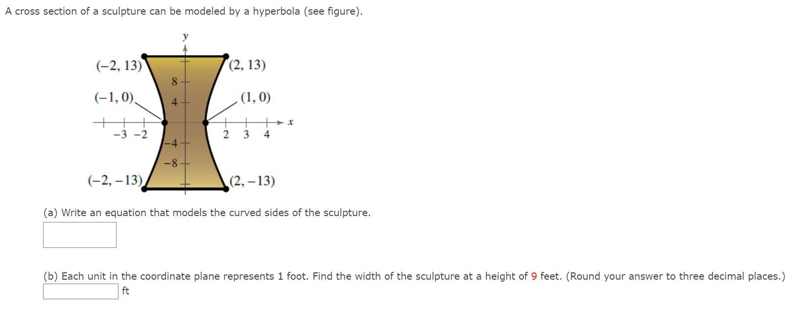 Solved A cross section of a sculpture can be modeled by a | Chegg.com