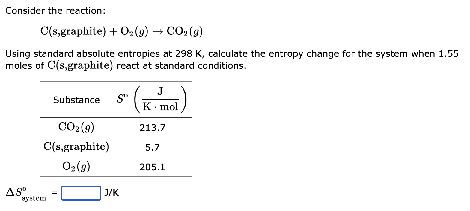 [Solved]: Consider the reaction: [ mathrm{C} text { (s,