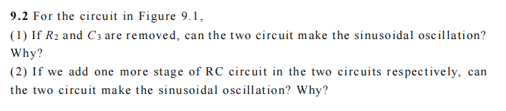 Solved 9.2 For the circuit in Figure 9.1, (1) If R2 and C3 | Chegg.com