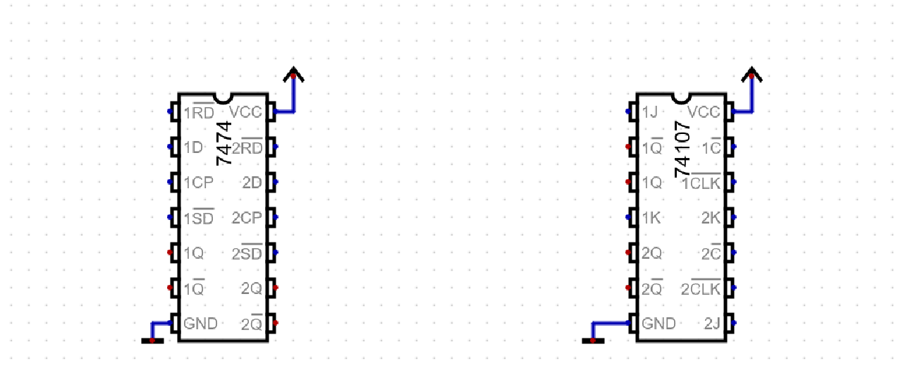 Solved 1) For the 7474 D Flip Flop and 74107 JK Flip Flop | Chegg.com