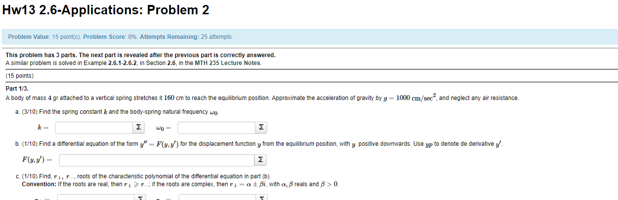 Solved Hw13 2.6-Applications: Problem 2 Problem Value: 15 | Chegg.com