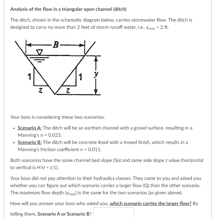 Solved -В- 1 у х 1 Analysis of the flow in a triangular | Chegg.com