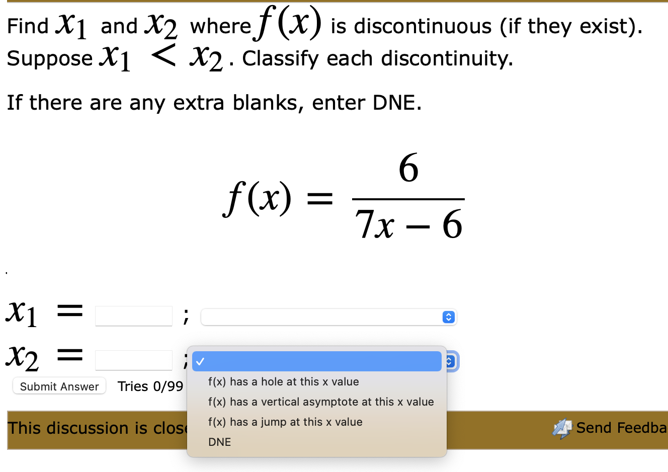 Solved Given the graph of f(x) below, find the x value(s) | Chegg.com