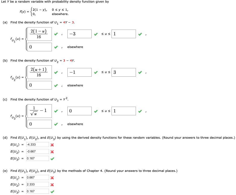 Solved Let y be a random variable with probability density | Chegg.com