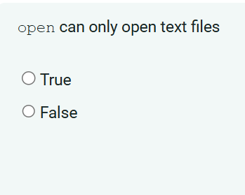 Solved open can only open text filesTrueFalse | Chegg.com