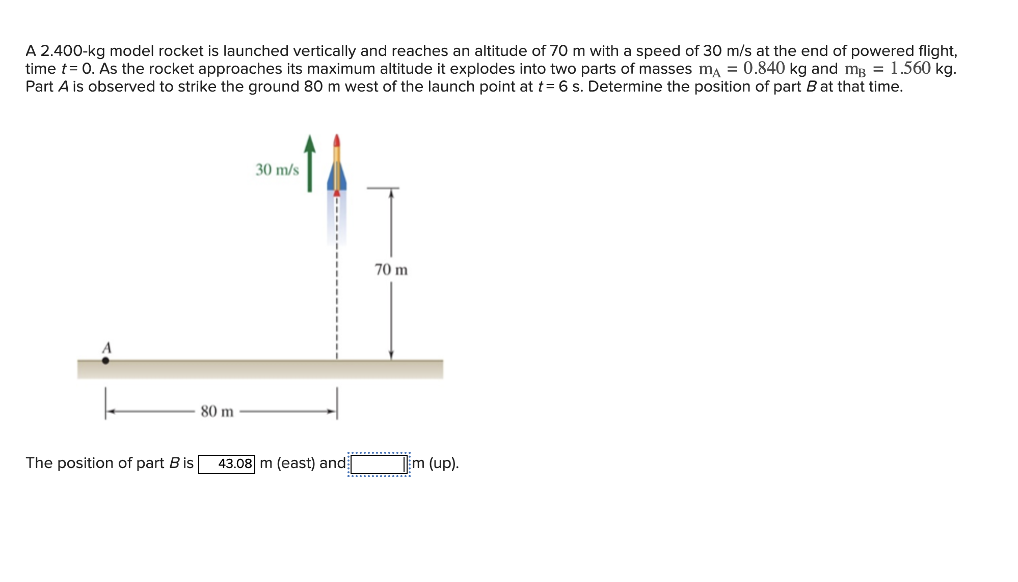 Solved A 2.400-kg model rocket is launched vertically and | Chegg.com