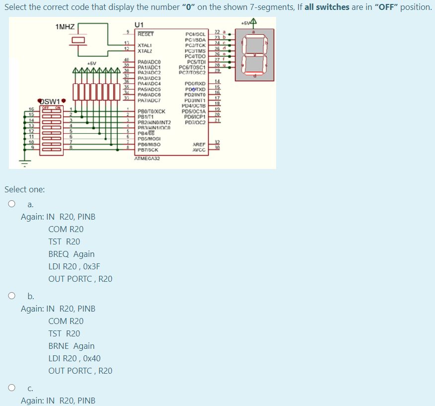 Solved Select the correct code that display the number "0" | Chegg.com