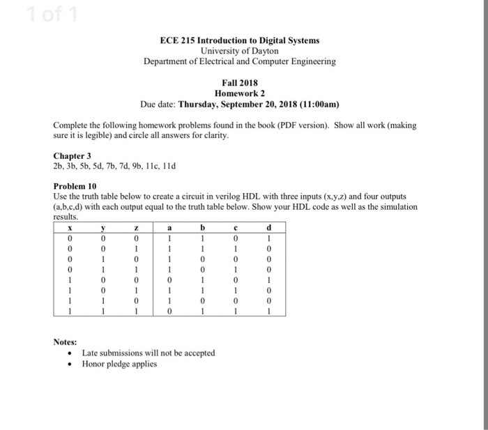 Solved Problem 10 Use The Truth Table Below To Create A 6534