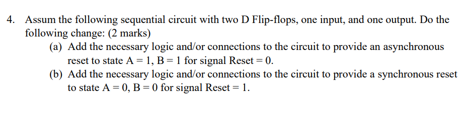 Solved Assum the following sequential circuit with two D | Chegg.com