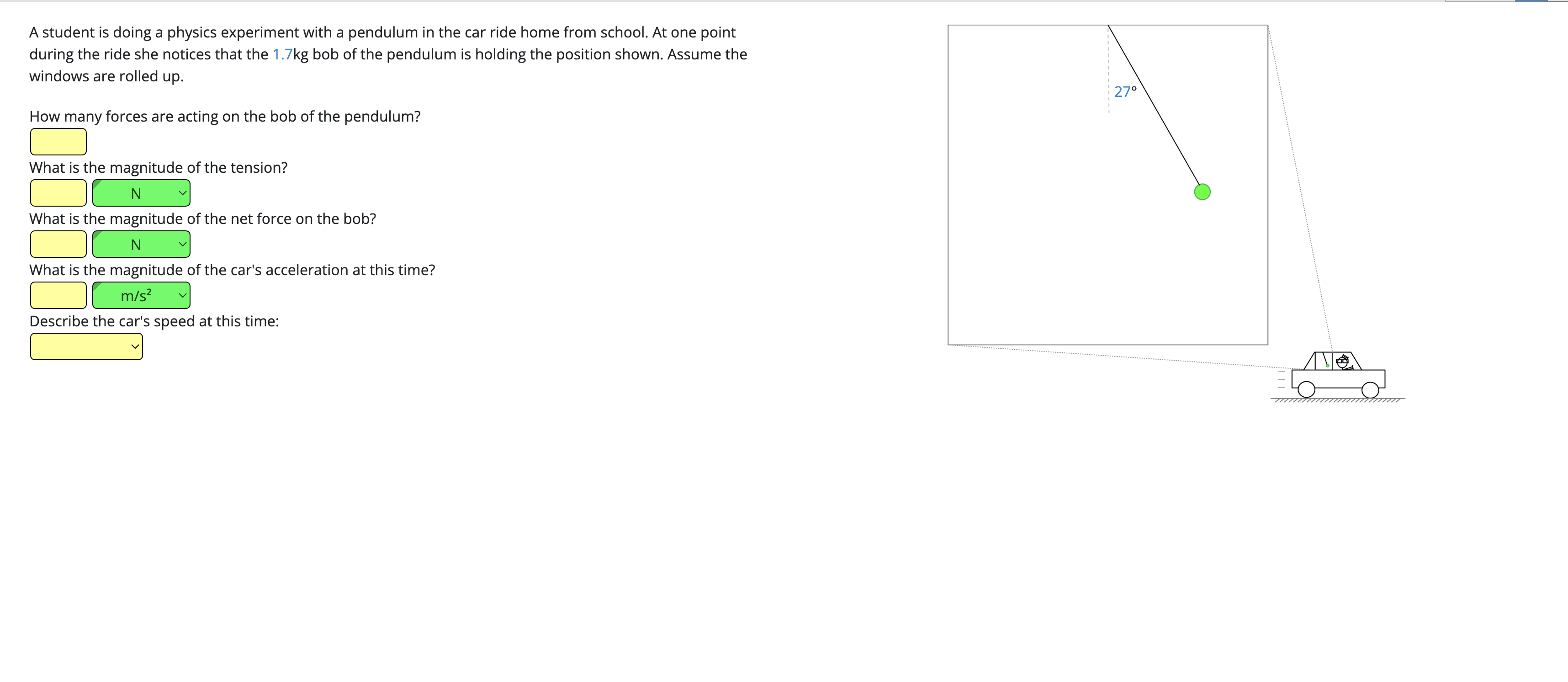 Solved A student is doing a physics experiment with a | Chegg.com
