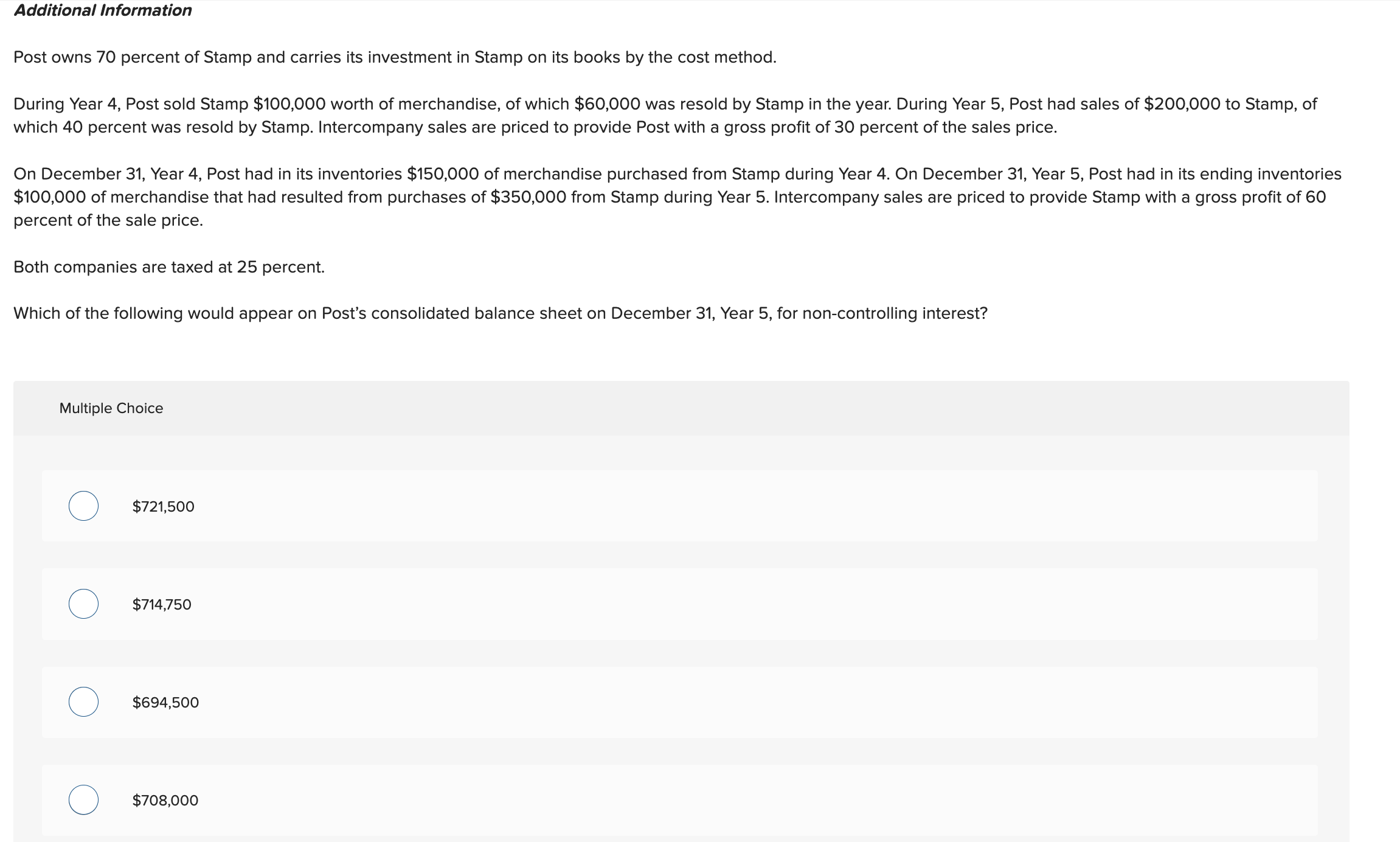 Solved The financial statements of Post Company and Stamp | Chegg.com