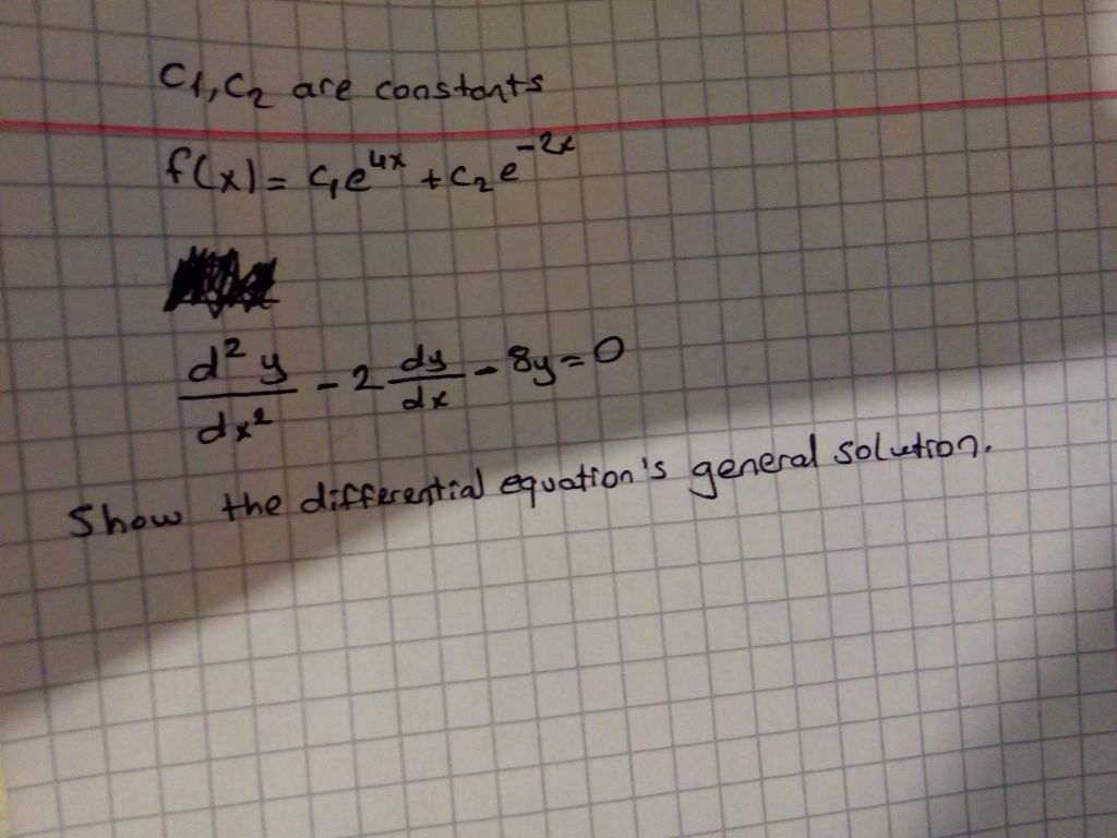Solved c ace constonts olk dメ Show the dicfirental equation | Chegg.com
